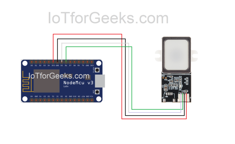 Interface fingerprint scanner with NodeMCU